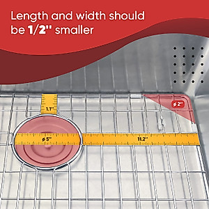 27-1/2" x 13-1/2" x 1-1/4" Sink Protectors for Kitchen Sink - Sink Bottom Grid - Stainless Steel Sink Protector - Sink Grate for Bottom of Kitchen Sink - Kitchen Sink Rack
