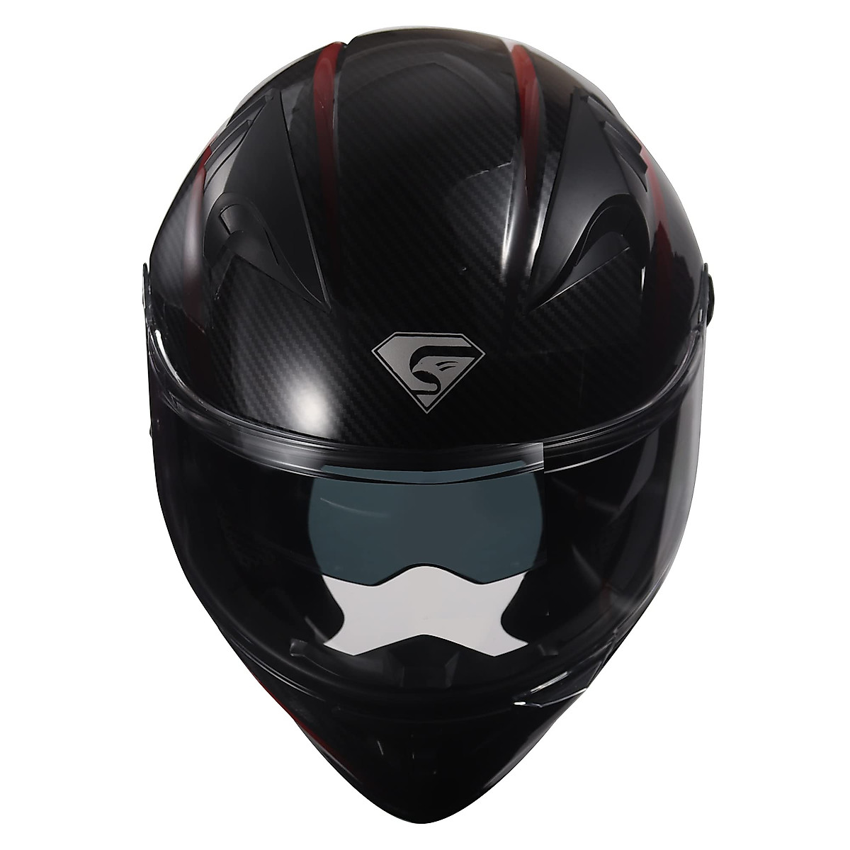 KYPARA Full Face Motorcycle Helmet with Internal Tinted Visor & DOT Approved for Moped ATV Cruiser Scooter (Bright Red, X-Large)