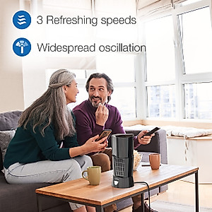 Lasko 4916 Platinum Desktop Wind Tower Oscillating Fan