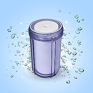 High Capacity 10 x 4.5-Inches Transparent Whole House Water Filter Purifier System with Presser Relief Button, 1” Inlet/Outlet Brass Port & Yearly Supply (4) Polypropylene Sediment Cartridges 5 Micron