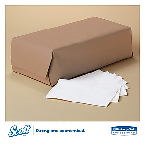 Scott 98200 1/8-Fold Dinner Napkins, 2-Ply, 17 x 14 63/100, White, 250 per Pack (Case of 12 Packs)