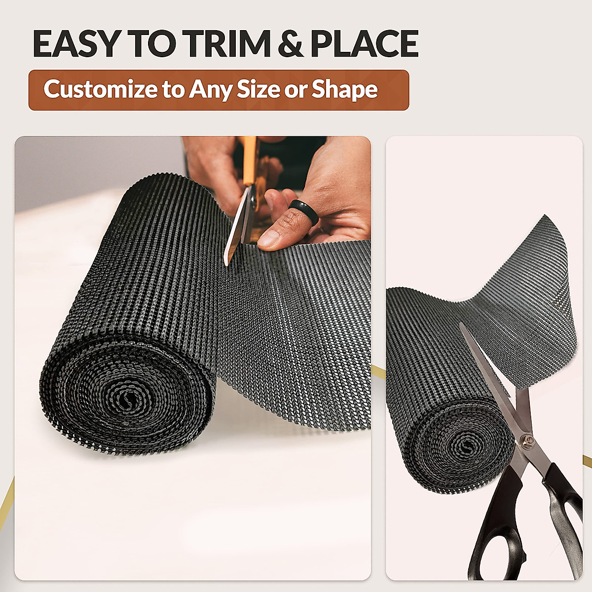 Mueller Ultra-Premium Drawer and Shelf Liner, 12 Inch x 20 FT Heavy-Duty and Slip-Resistant Liner, Durable Non Adhesive Waterproof Roll, for Drawers, Kitchen, Cabinets, Shelves, Desks, Black