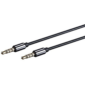 Monoprice Onyx Series Auxiliary 3.5mm TRRS Audio & Microphone Cable, 6ft - (118633) Black