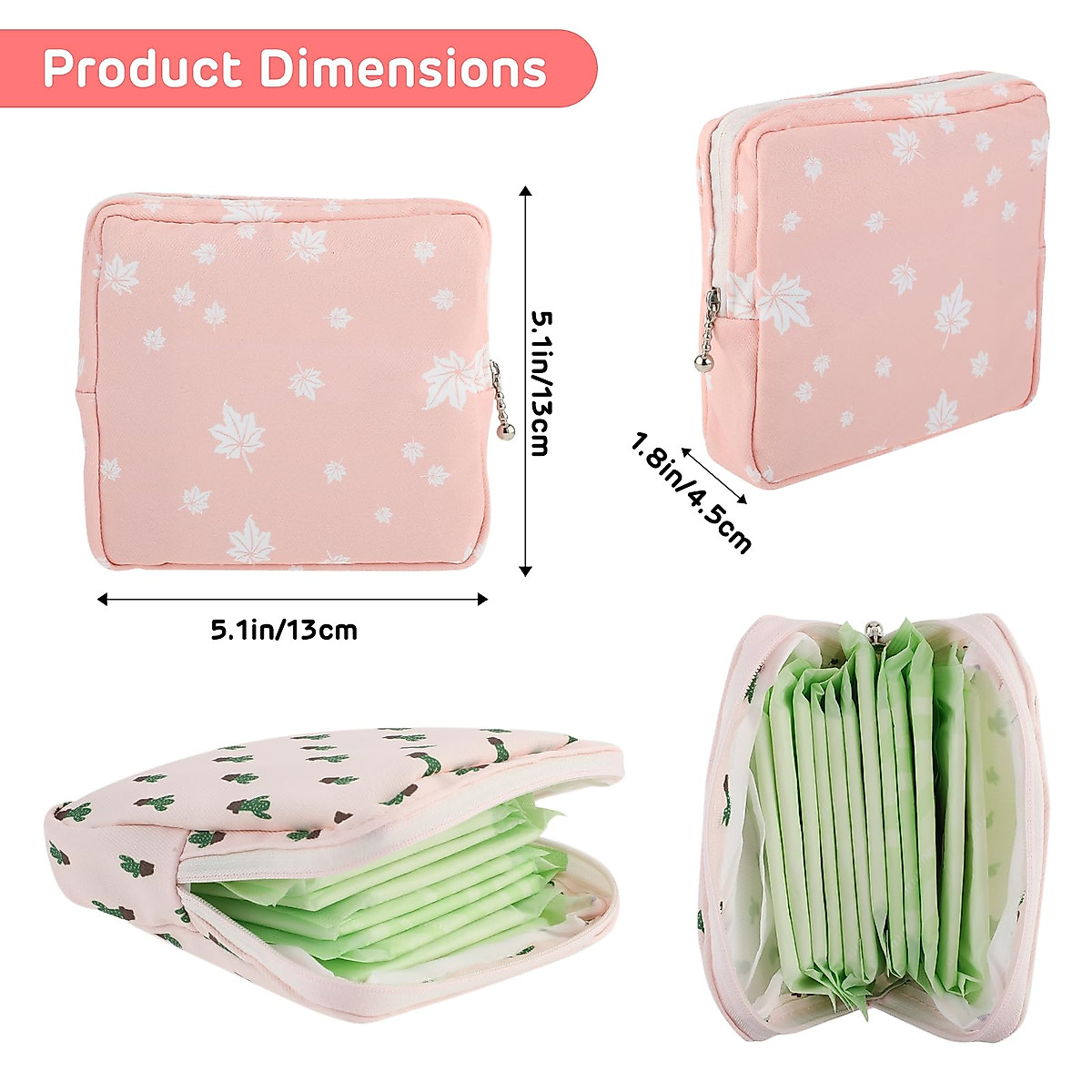 3Pcs Period Bag, Sanitary Pad Storage Bag Samll Period Pouch for Purse Cute Menstrual Period Bag Tampon Pad Holder for Purse, Tampon Organizer Pouch, Feminine Care Period Bags for Teen Girls School