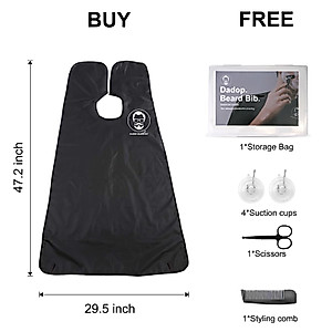 dadop Beard Bib Trimmer Catcher for Shaving, Beard Hair Catcher, Beard Trimming Apron, Christmas Gifts for Him Husband Men