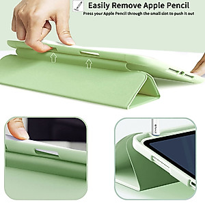 kenke Case for iPad Air 3 10.5" (3rd Gen) 2019,Light Weight Trifold Smart Case with Pencil Holder,Soft TPU Back Cover[Full Body Protective] with Auto Sleep/Wake for iPad 10.5 Inch Air 3,Green