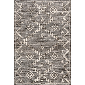 nuLOOM Julianne Handmade High-Low Jute Moroccan Area Rug, 9x12, Beige