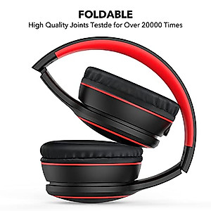 RORSOU B10 Bluetooth Headphones Over Ear, Lightweight Folding Stereo Bass Wireless and Wired Headset with Mic, 40H Playtime, Volume Control, Bluetooth 5.3 Headphones for iPad/Travel/Tablet/PC (Black)