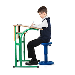 Studico ActiveChairs Adjustable Wobble Chair, Flexible Classroom Seating improves Focus, Posture & Helps ADHD/ADD. Classroom Stools, Active Wobble Chairs, Adjusts from 16.65" to 23.75" Ages 13-18 Blue