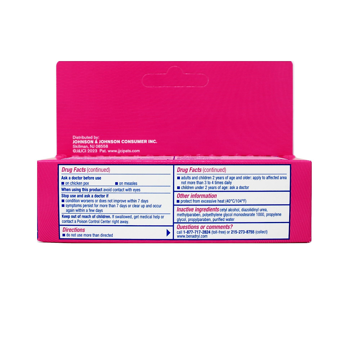 Benadryl Original Strength Anti-Itch Cream, Bug Bite Itch Relief, Diphenhydramine HCl Topical Analgesic & Zinc Acetate Skin Protectant, Great for Camping Essentials, 1 oz, 2 Pack