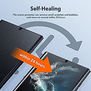 LK 2 + 2 screen protectors compatible with Samsung Galaxy S22 Ultra 5G, 2 x flexible TPU protective films and 2 x anti-scratch glass rear camera protectors (HD and bubble-free)