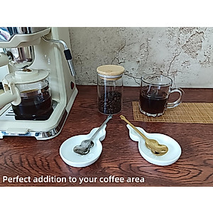 Coffee Spoon and Rest for Coffee Bar, Guitar Bag Small Spoon Rest for Coffee Station, Tea Spoon Rest Teaspoon Rest including Golden Guitar Spoon