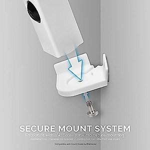 BRAINWAVZ [EOL] Screwless Corner Wall Mount Kit Compatible with Wyze Cam V2, Tilted Holder, Watch Crib, Kids, Cashier etc, Strong VHB Stick On, Easy to Install, No Tools, No Drilling (White) [EOL]