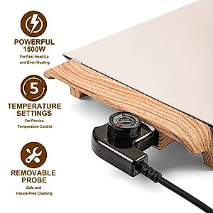 Electric Griddle - MOKIKA Extra Large Cooking Surface Electric Grill, Healthy-Eco Non-Stick Coating Indoor Grill Griddle, 5-Level Adjustable Temperature Control Griddle Grill, Cool-Touch Handles
