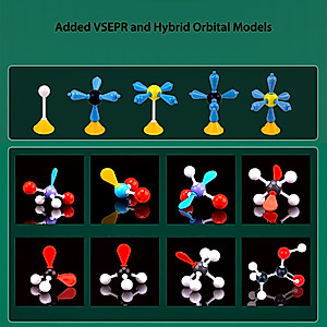 EXBEPE Comprehensive Chemistry Molecular Model Kit 406pc Organic and Inorganic STEM Set,Middle,High school,and College Supplies, Educational Science Set Learning Structure and Reactions Student Gifts