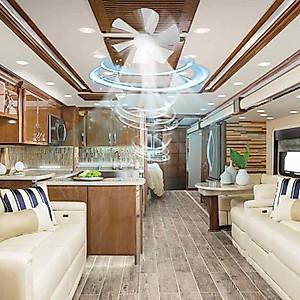 6 inch RV Vent Fan,12V D-Shaft RV Fan Motor with White Fan Blade for RV Bathroom Fan Camper Roof Vent