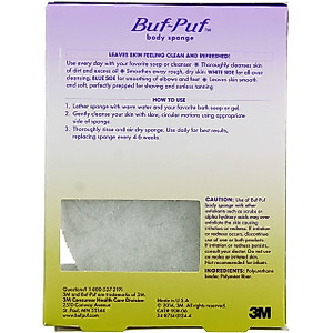 Buf-Puf Body Sponge, Bath Sponge, Dermatologist Developed, Cleanses Skin of Dirt, and Excess Oil, Reusable, Exfoliating, 6 Count