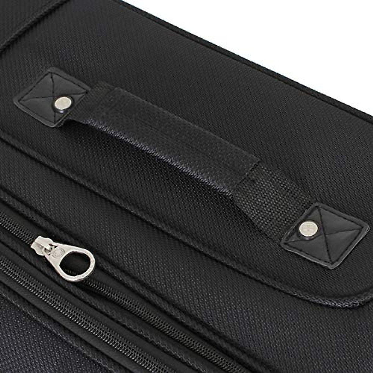 SwissGear Sion Softside Expandable Roller Luggage, Black, Checked-Medium 25-Inch