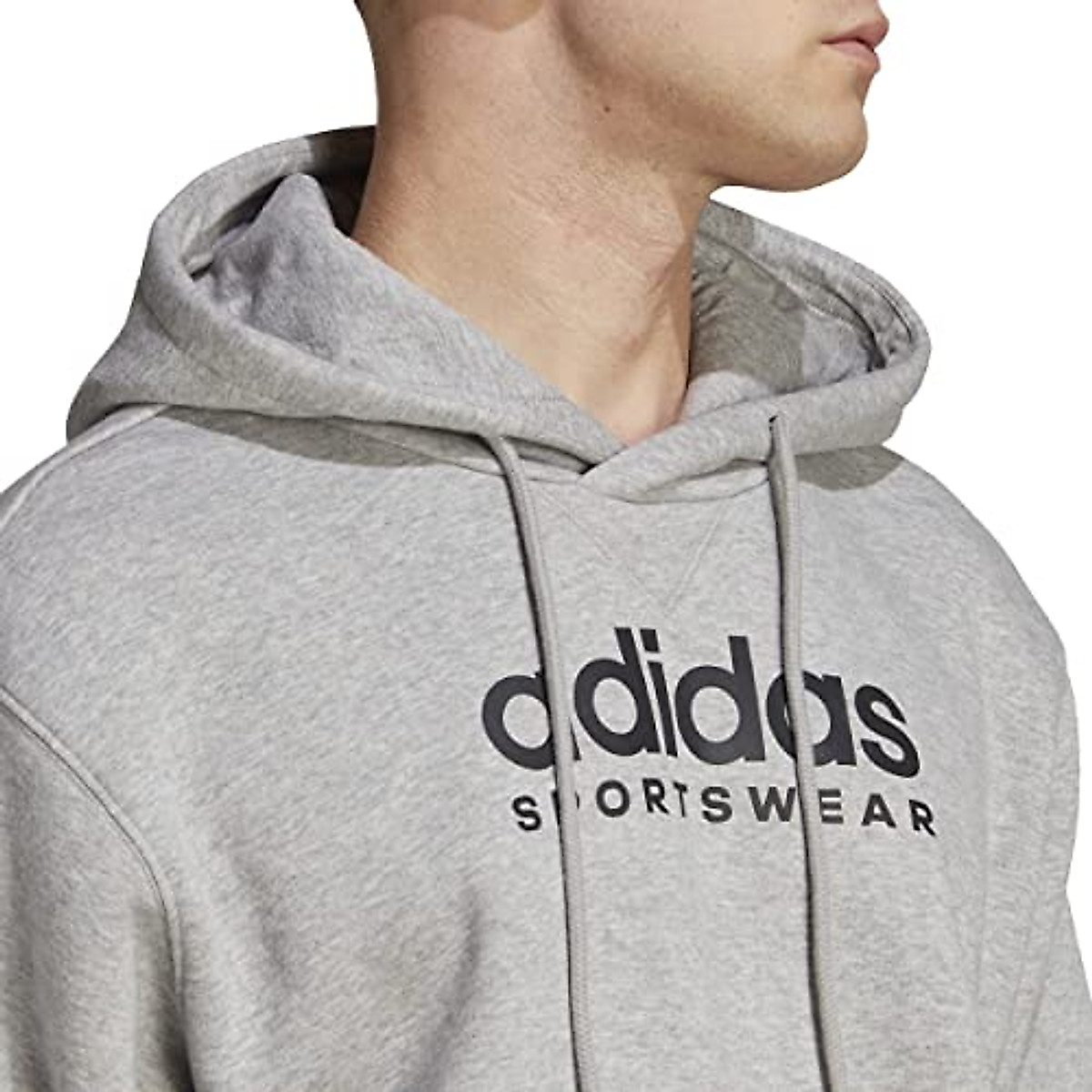 adidas Men's All SZN Fleece Graphic Hoodie, Medium Grey Heather, Large