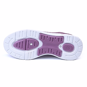 Fenlogft Women's Lightweight Slip-On Walking Shoes - Breathable Athletic Tennis Sneakers with Soft Knitted Fabric for Casual Gym Running Activities of All Ages (S-1 Grey, Numeric_8)