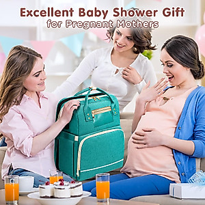 Gimars Diaper Bag Backpack, 5 in 1 Large Baby Bag, Waterproof Baby Diaper Bags for Travel with Insulated Milk Bottle Pocket, Large Capacity and Stroller Straps,Green