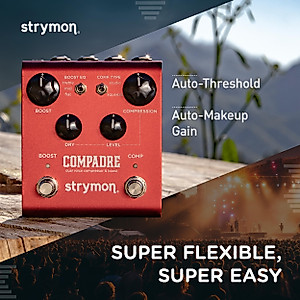 Strymon Compadre Dual Voice Compressor and Boost Guitar Effects Pedal for Electric and Acoustic Guitar, Synths and Keyboards