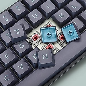 dagaladoo 189 Keys Double Shot Keycaps, PBT Custom Keyboard Keycaps Full Set, XVX Profile Keycaps for 60% 65% 70% 100% Cherry Gateron MX Switches Mechanical Keyboard, Grey/Dark Blue