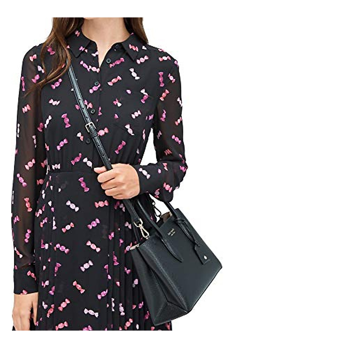 Kate Spade New York Eva Small Top Zip Satchel Crossbody Shoulder Bag Handbag, Black