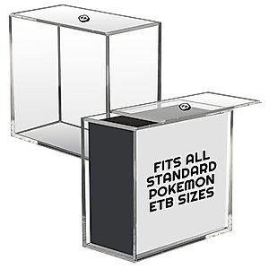 EVORETRO Clear Acrylic Case Compatible with Pokemon ETB - 4.0mm Thick ETB Case - Premium Protective Display Case for Pokemon Elite Trainer Boxes, UV-Resistant, Durable, Stackable Storage