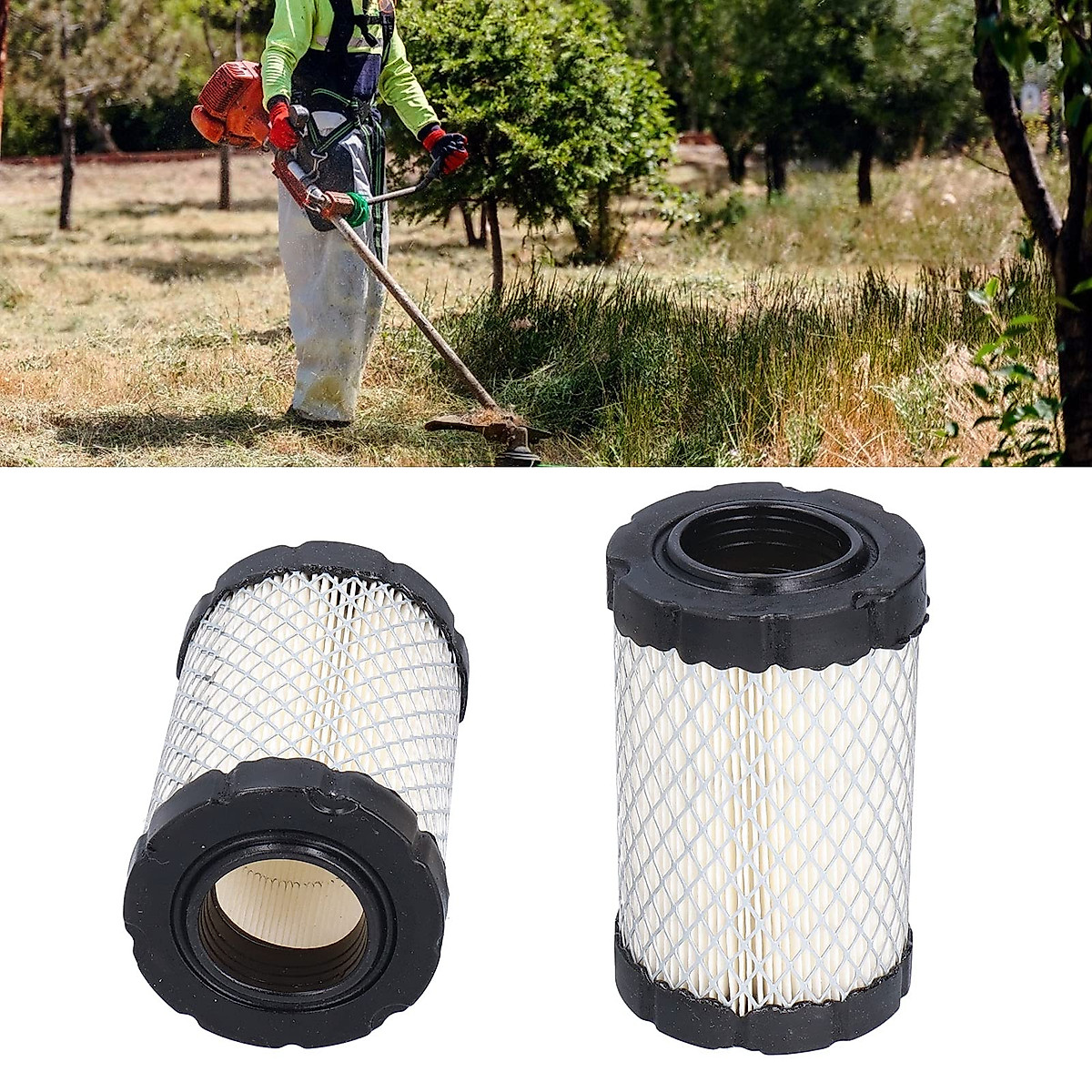 OUKENS Air Filter, Air Cleaner Cartridge, Lawn Mower Fuel Filter Set Replacement 796031 for E100 E120 E130 E140 E150 100 Series Tractor