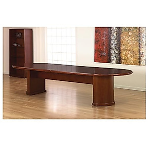 Saranya 18 Shop New Cherry Finish 8 FT Traditional Executive Rectangle Shaped Real Wood Conference Table Legs Racetrack Boardroom Meeting Room Office Table Desk Furniture 96" L x 42" W x 30" H of Set