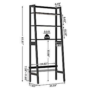MallKing Over The Toilet Storage, Wooden 3-Tier Over-The-Toilet Rack Bathroom Space Saver Organizer, Freestanding Above Toilet with Toilet Paper Holder and Hooks (Black)