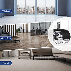 BBTO 20 Pcs Office Chair Wheels Replacement Bulk 2 Inch Swivel Heavy Duty Caster Wheels Rolling Desk Chair Casters Quiet for Hardwood Floors and Carpets Universal Computer Chair