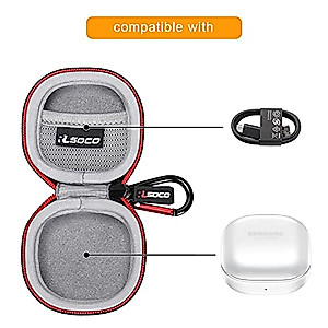 RLSOCO Carrying Case for Samsung Galaxy Buds 2 Pro/Galaxy Buds Pro/Galaxy Buds Live/Galaxy Buds 2 True Wireless Earbuds (Black)