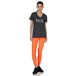 Under Armour Women's Tech Twist Graphic Short Sleeve T-Shirt, (001) Black Medium Heather/White/Steel, XX-Large