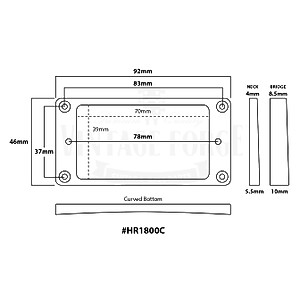 Vintage Forge Black Curved Bottom Humbucker Pickup Mounting Ring Set (Bridge & Neck) compatible with Epiphone Guitars HR1800C-BLK
