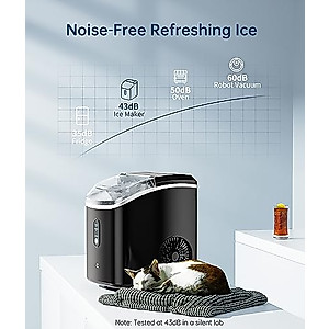EASYERA Nugget Ice Maker Countertop, Pellet Crushed Chewble Ice Cubes, 33LBS/24H, Compact Self-Cleaning Machine with Ice Bags for Home, Kitchen, RV, Camping