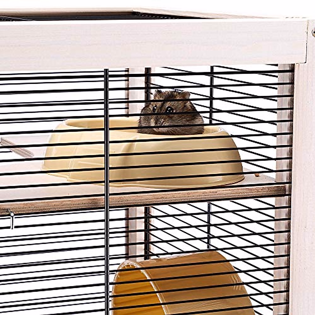 Ferplast HAMSTERVILLE Hamster Habitat Cage, Sturdy Wooden Structure, Black