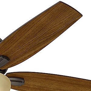 Hunter Fan Company, 53314, 52 inch Newsome Premier Bronze Low Profile Ceiling Fan with LED Light Kit and Pull Chain