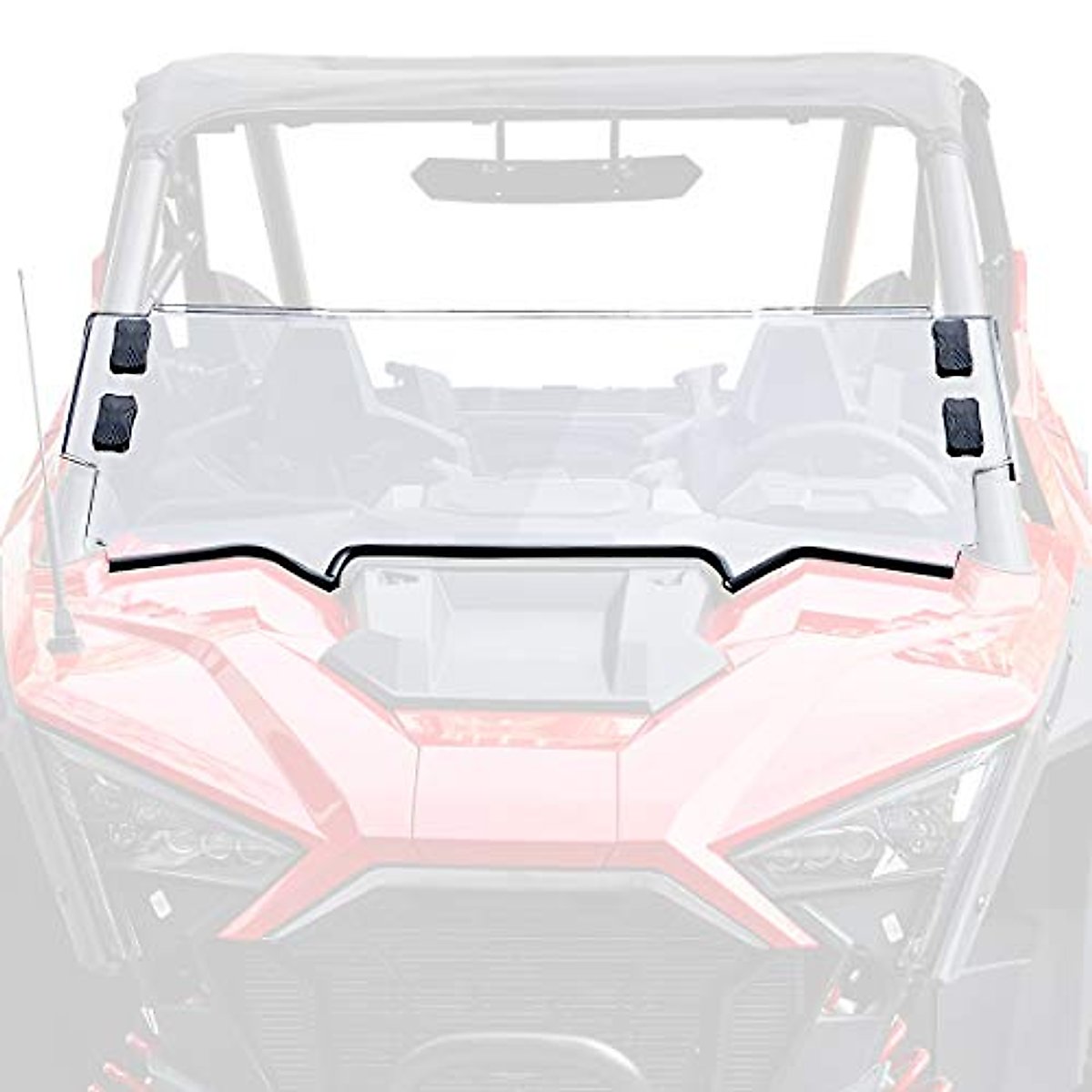 KEMIMOTO 1/2 Half Windshield, Polycarbonate UTV Front Hard Clear Heavy Duty Windshield Shock Resistance Compatible with Polaris RZR PRO XP / 4 (2020 2021 2022 2023)