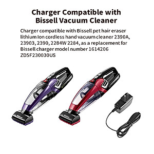 6FT Replacement for Bissell Pet Hair Eraser Charger, Charging Power Cord Compatible with Bissell 2390 2390A 23903 2284W 2284 14.4V Lithium Ion Hand Vacuum Power Cord P/N 1614206 ZD5F230030US