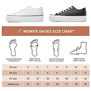 Rominz Women's Platform Sneakers Fashion PU Leather Low Top Lace-Up Platforms Shoes for Women Lightweight Comfortable Classic Casual Slip On Shoes Walking Shoes(White, US8)