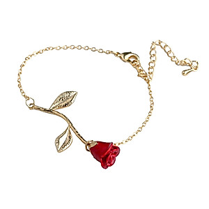 MignonandMignon Mothers Day Gift for Her Rose Bracelet Wome Beauty and the Beast Jewelry From Daughter - 3ERBR-G