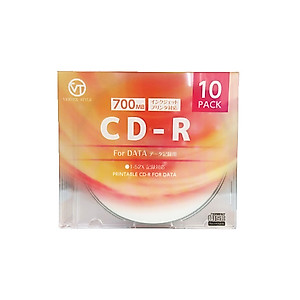 VERTEX 10CDRD.700MBCA CD-R for Data Recording 1 Time Recording 10 Cdrd 700 Mbca 700 MB 52 X Speed Compatible 10 Slim Case
