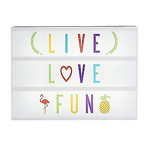 My Cinema Lightbox Extra Letter and Symbol Packs, Colour Letters, Emojis, Fonts, for Light Box Size A5, A4, A3, Plus Storage (A4 - Original Lightbox, Vibrant Colors - Letters, Numbers, Symbols)