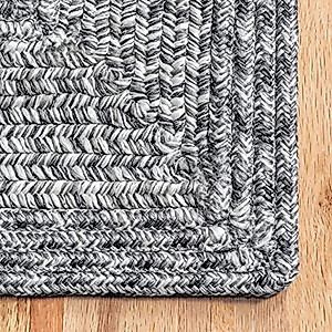 nuLOOM Rowan Braided Texture Indoor/Outdoor Area Rug, 9' x 12', Grey