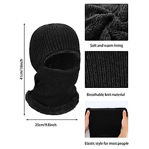 4 Pieces Warm Knitted Balaclava Thermal Fleece Ski Mask Winter Face Mask for Women Men Outdoor Sports Cold Weather, 4 Colors