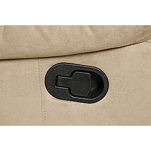 Relaxzen Longstreet Rocker Recliner with Massage, Heat and Dual USB Ports,Microfiber, Beige