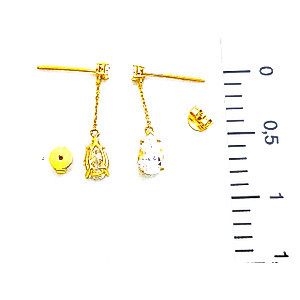 Luxurious Solid 18kt Yellow Gold 2ct Diamond Earrings for women 7x10mm Diamond Jewelry 2 carat Pear Shaped Diamond Solitaire Drop Earrings Her Mothers day Designer Handmade Jewellery GRA Certified 2ct