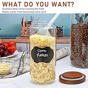 Datttcc 100 oz Glass Storage Canisters with Wood Lids,Clear Food Storage Container Jars with Airtight for Noodles,Flour, Cereal,Sugar,Rrice,Tea,Coffee Beans,4 Pack